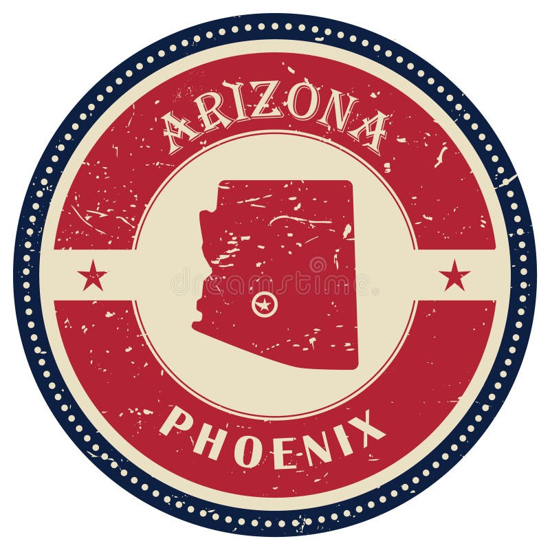 Arizona State Map Label. Vector Illustration Decorative Design Stock ...