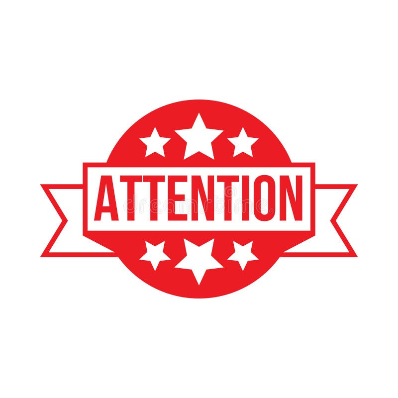ATTENTION Stamp Template Solid Color with Grunge Effect Stock Vector ...