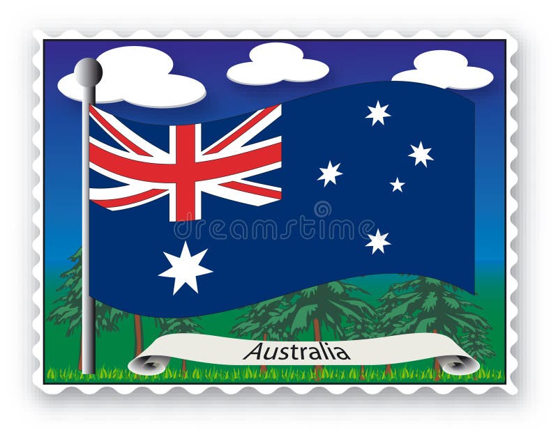 Australia Flag Stamp stock vector. Illustration of wave - 7533808