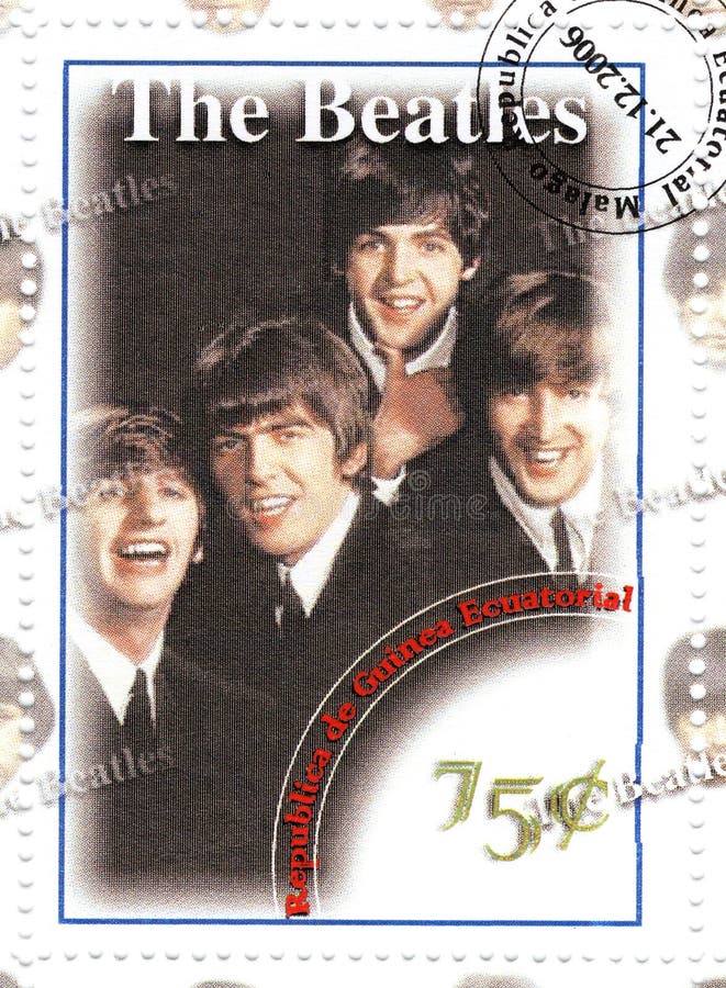 Stamp with the Beatles editorial photography. Image of ringo - 10196217
