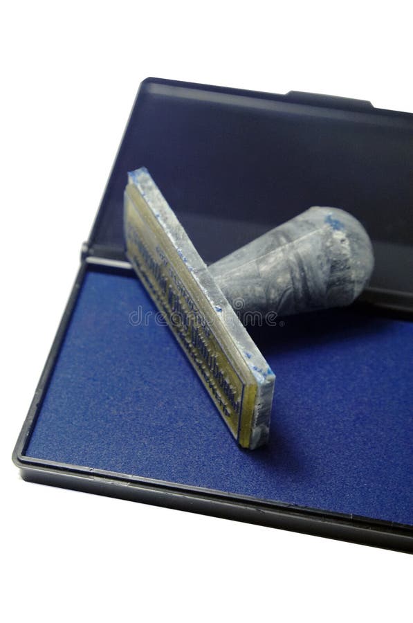 Stamp With Blue Ink Picture. Image: 3626419