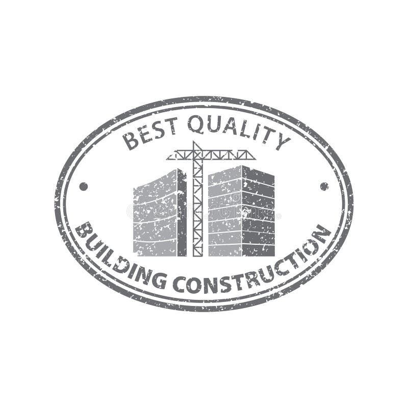 Stamp Building Construction in Gray. Construction Working Industry ...