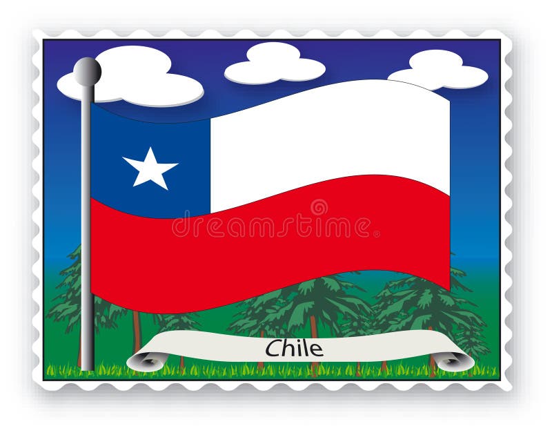 Stamp Chile stock vector. Illustration of blue, stamp - 3271890