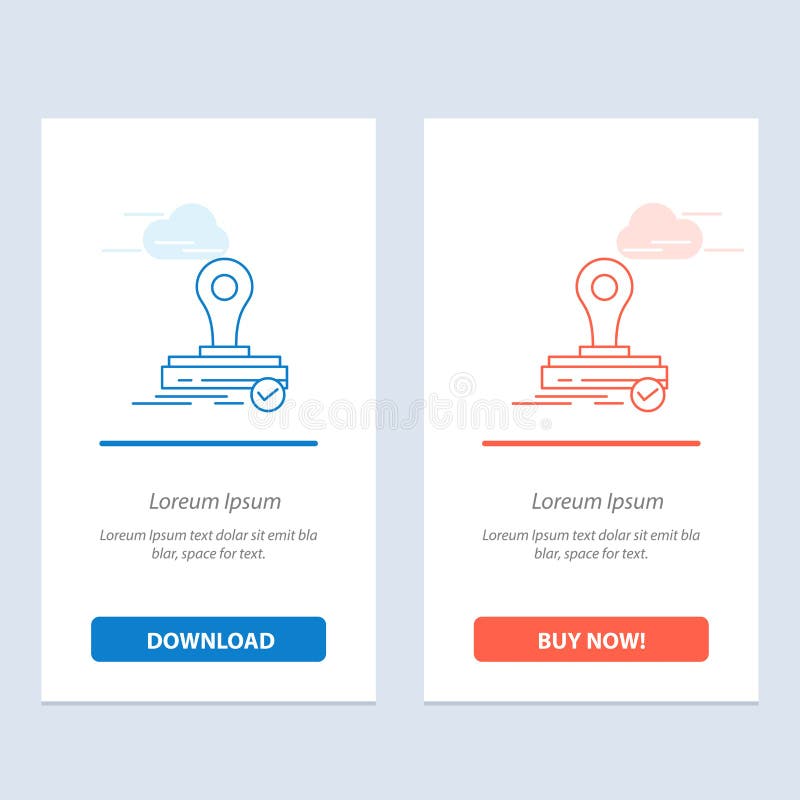 Stamp, Clone, Press, Logo Blue and Red Download and Buy Now Web Widget ...