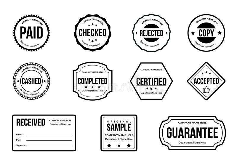 Stamp Collection Set 1 – Vector Rubber Stamp Icons Stock Vector ...