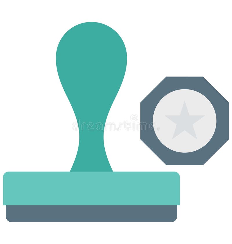 Stamp Color Isolated Vector Icon Editable Stock Vector - Illustration ...
