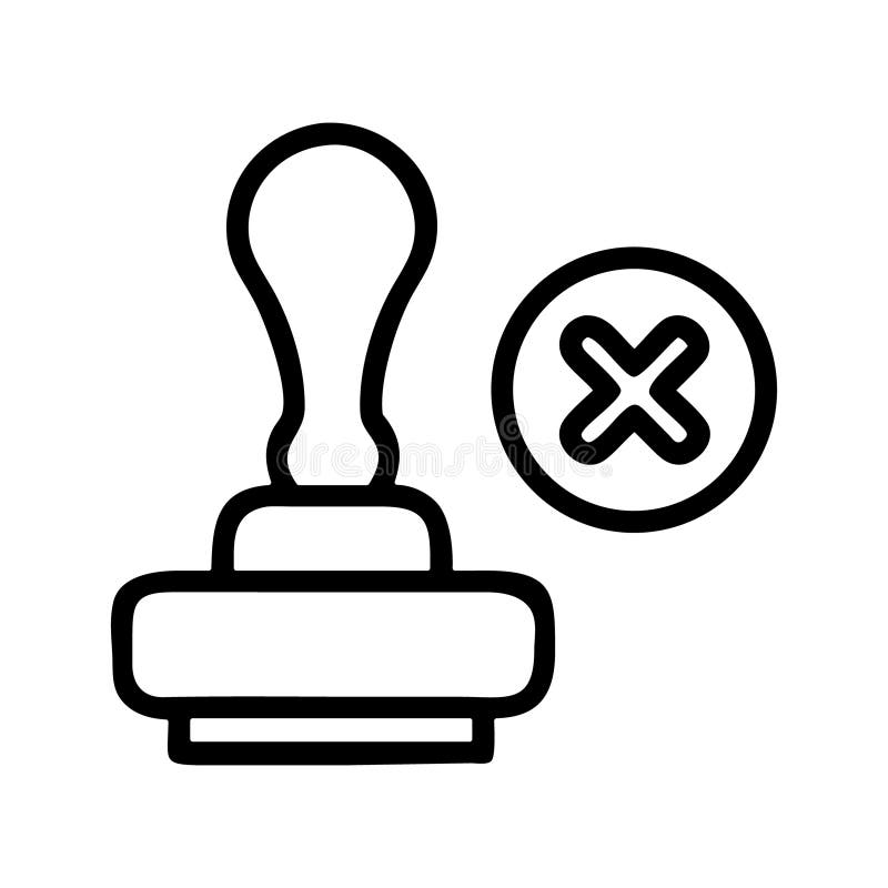 Stamp with Cross Mark Symbol Rubber Stamp Seal Stock Illustration ...