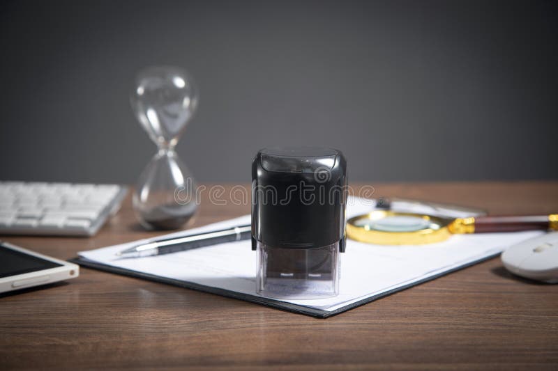 Stamp on Document on the Desk Stock Image - Image of stamp, legal ...