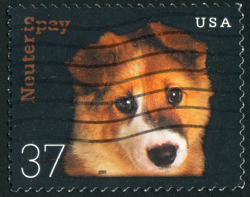 Stamp dog editorial stock photo. Image of postage, retro - 141031283