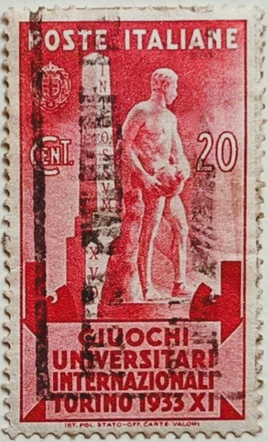 The Mussolini and the Stele Statue Stamp is a Historical Commemorative ...