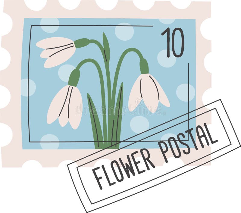 Stamp with Flowers stock vector. Illustration of vector - 306526149