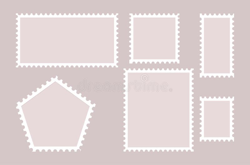 Stamp Frame Collection on Pastel Background. Vector Illustration Stock ...