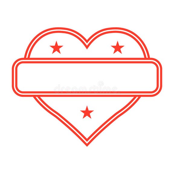 Stamp with Frame for Declaration Love Form Red Heart Stars Stock Vector ...