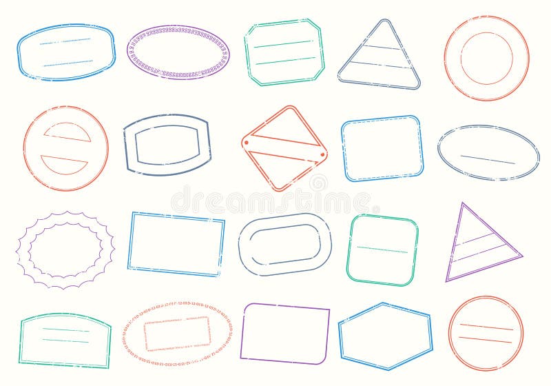 Stamp Frame Set. Grunge Seal Borders. Vector Illustration. Stock Vector ...