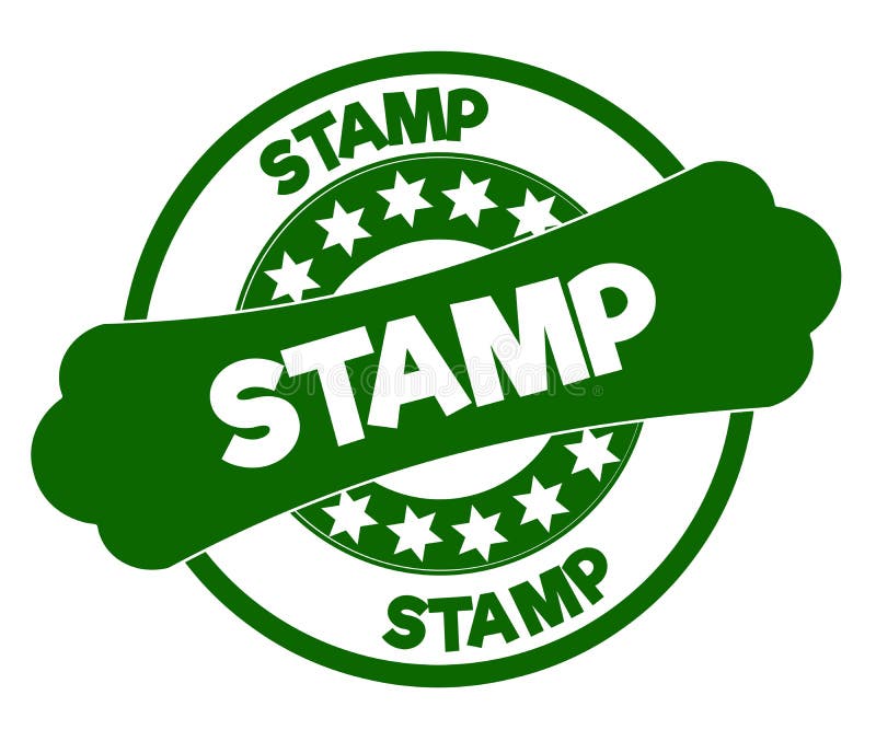 STAMP green stamp. stock illustration. Illustration of message - 115192070