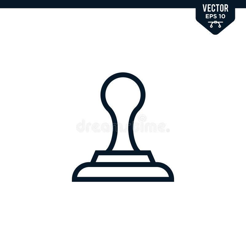 Stamp Icon Collection, Line Art Style Stock Vector - Illustration of ...