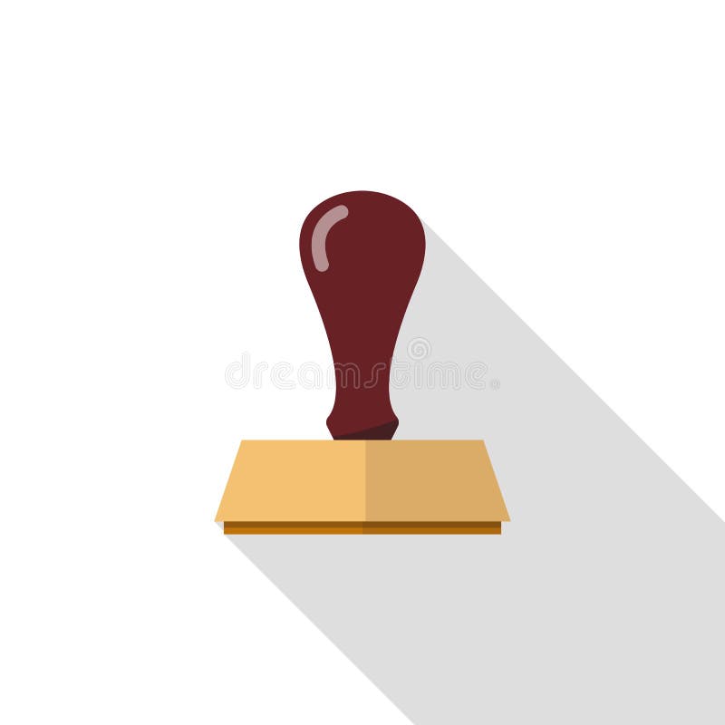 Stamp icon in flat style stock vector. Illustration of approval - 79109747