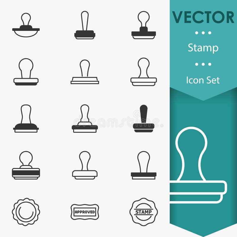 Stamp icons vector stock vector. Illustration of allowed - 104303792