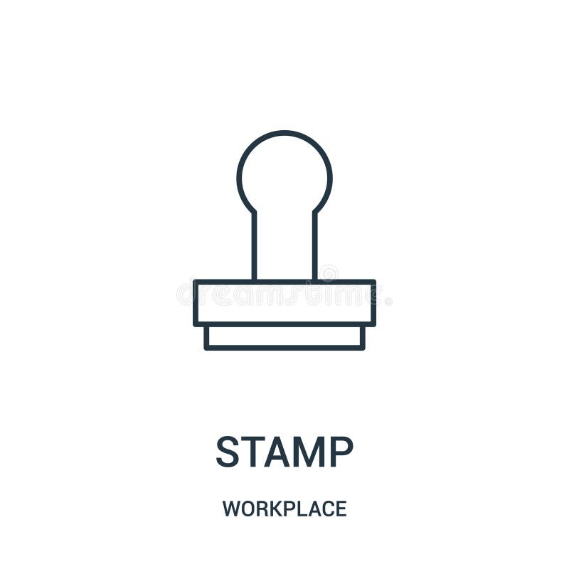 Stamp Icon Vector from Workplace Collection. Thin Line Stamp Outline ...