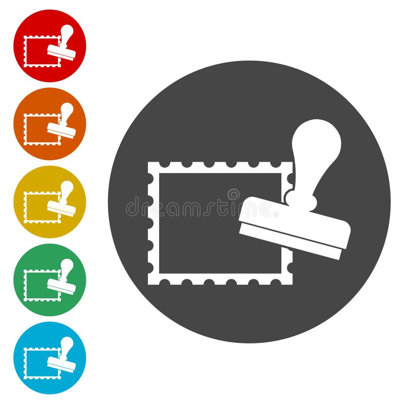Stamp Icons Set Vector Illustration Stock Vector - Illustration of item ...