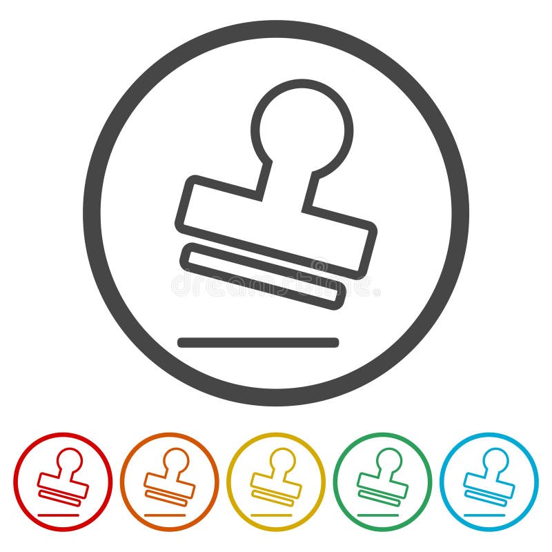 Stamp Icons Set Vector Illustration Stock Vector - Illustration of ...