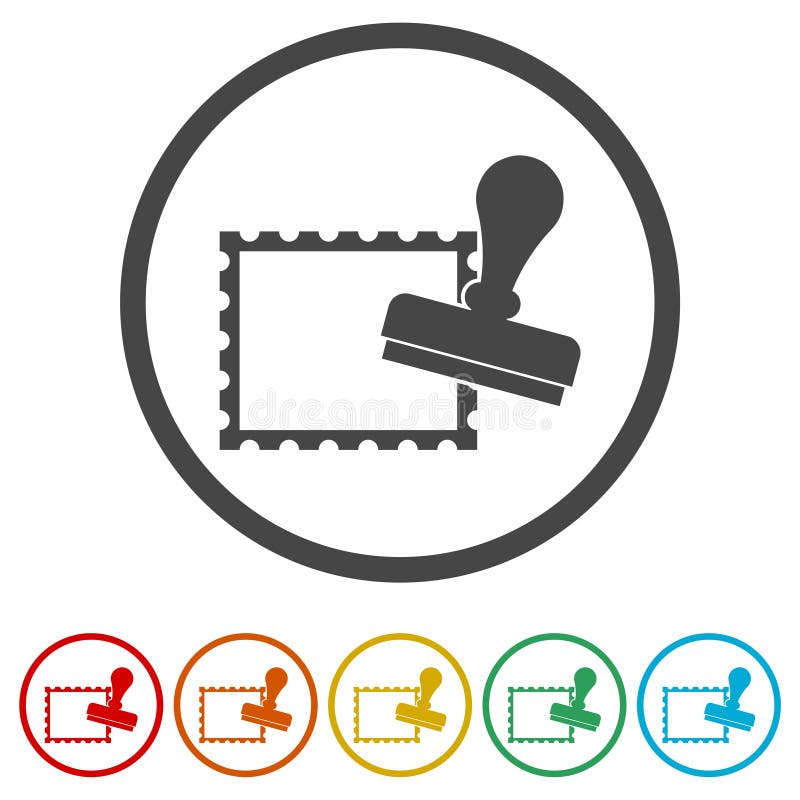 Stamp Icons Set Vector Illustration Stock Vector - Illustration of ...