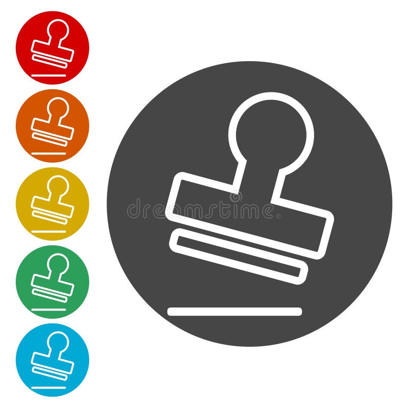 Stamp Icons Set Vector Illustration Stock Vector - Illustration of ...