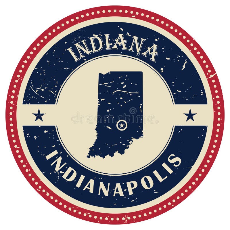 Indiana Map Sticker. Vector Illustration Decorative Design Stock Vector ...