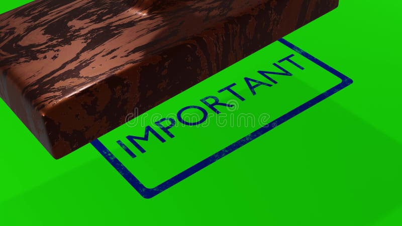 Stamp with Inscription Important. Put a Stamp on a Document Stock ...