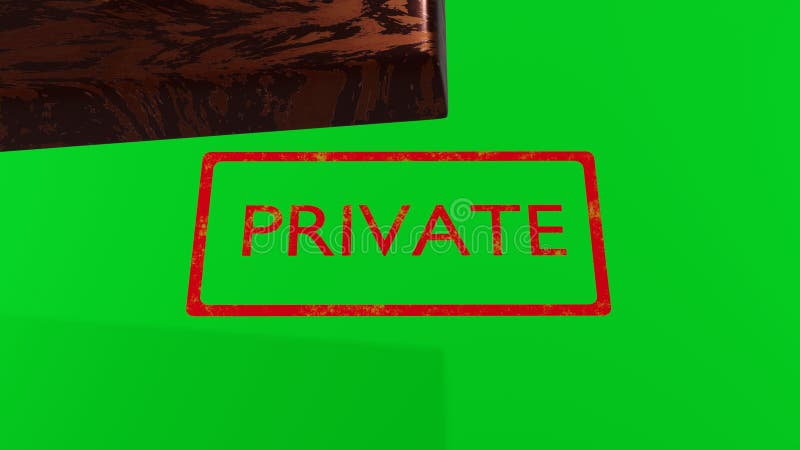 Stamp with Inscription Private. Put a Stamp on a Document. 3d Render ...