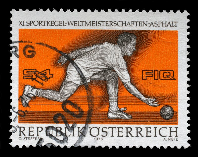 Stamp Issued in the Austria Shows World Bowling Championships Editorial ...