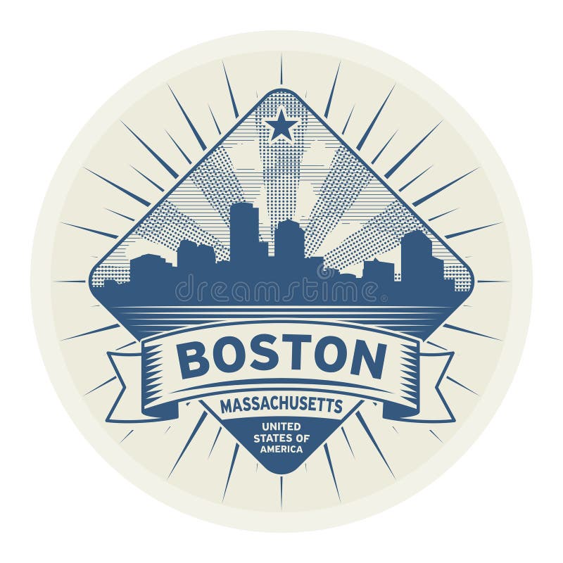 Stamp or Label with Name of Boston, Massachusetts Stock Vector ...