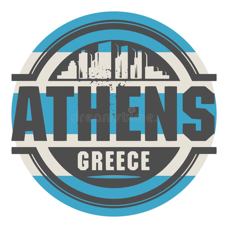 Stamp or Label with Text Athens Greece Stock Vector - Illustration of ...