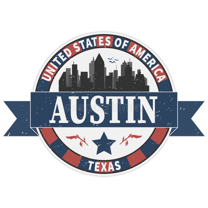Stamp or Label with Text Austin, Texas Inside, Vector Illustration ...