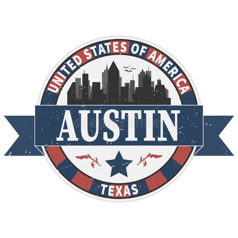 Stamp or Label with Text Austin, Texas Inside, Vector Illustration ...