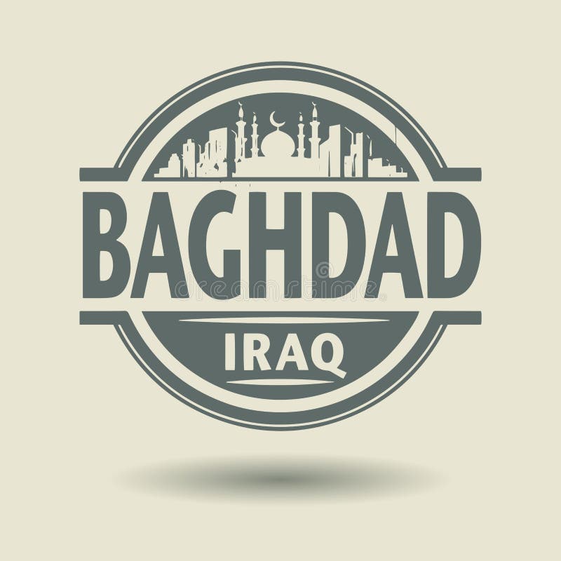 Stamp or Label with Text Baghdad, Iraq Inside Stock Vector ...