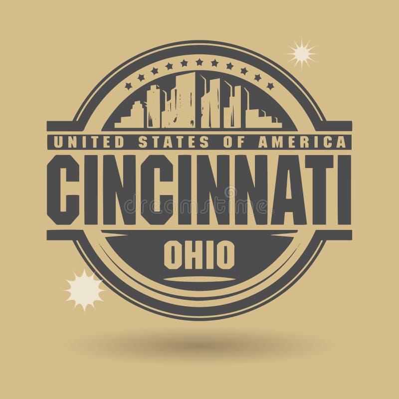 Stamp or Label with Text Cincinnati, Ohio Inside Stock Vector ...