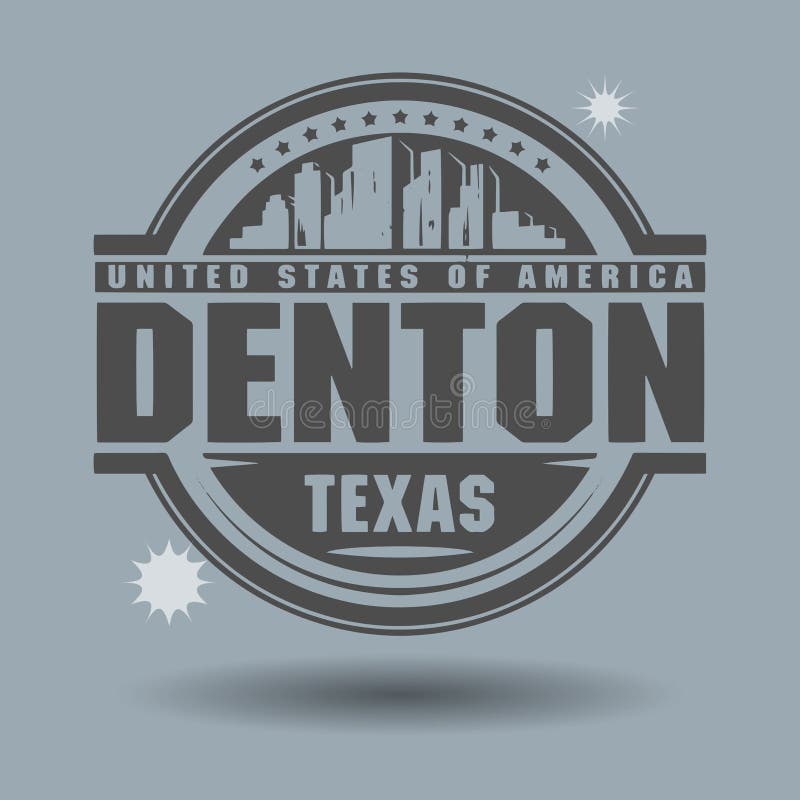 Stamp or Label with Text Denton, Texas Inside Stock Vector ...