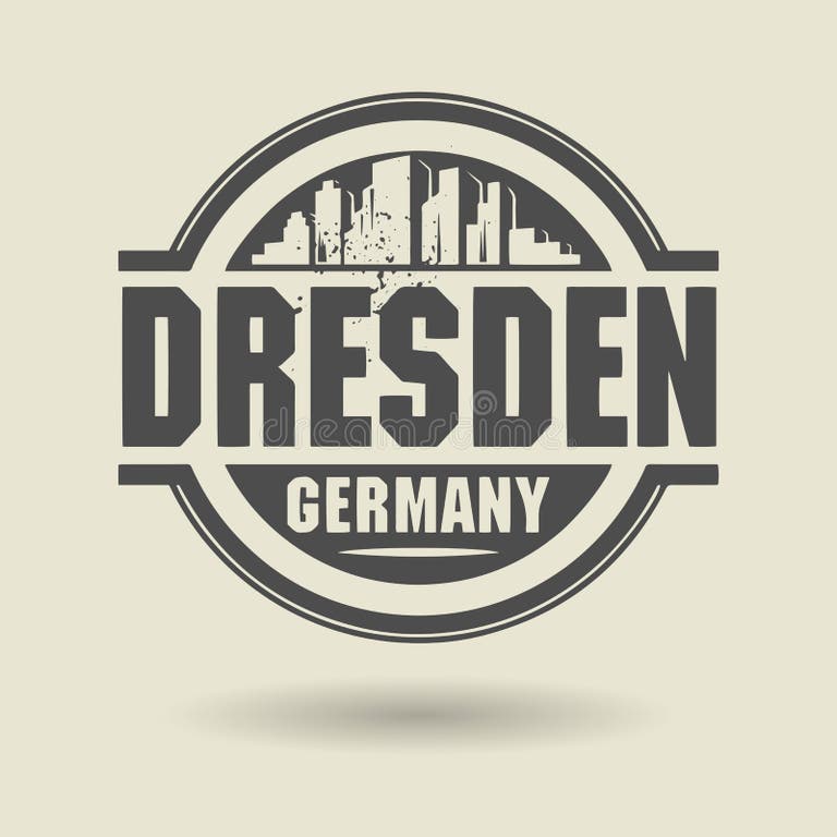 Stamp or Label with Text Dresden, Germany Inside Stock Vector ...