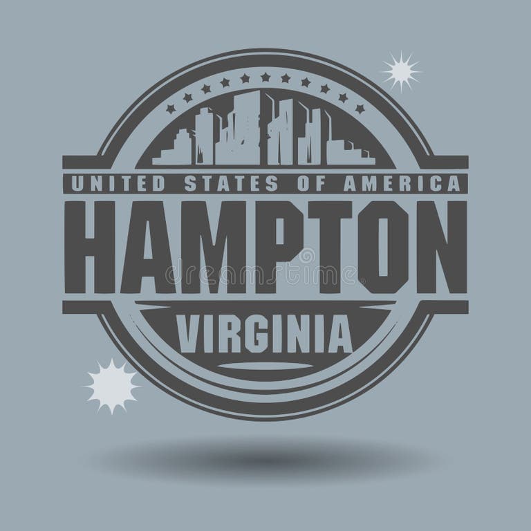 Stamp or Label with Text Hampton, Virginia Inside Stock Vector ...