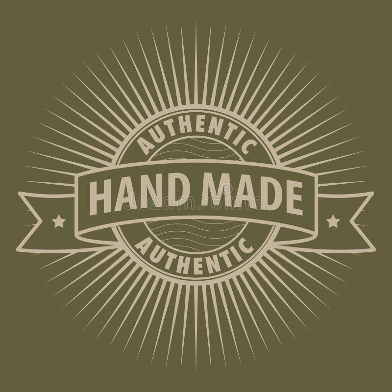 Hand made stamp stock vector. Illustration of brown, isolated - 13387440