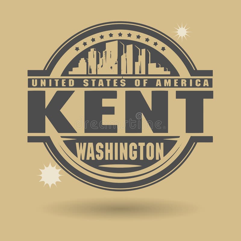 Stamp or Label with Text Kent, Washington Inside Stock Vector ...