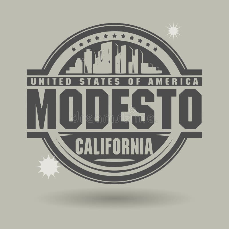 Stamp or Label with Text Modesto, California Inside Stock Vector ...