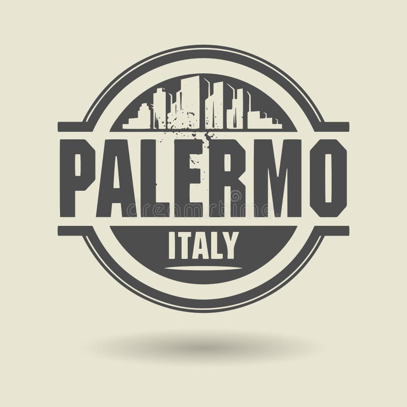 Palermo in Italy, Vector Cartoon Illustration on a White Background ...