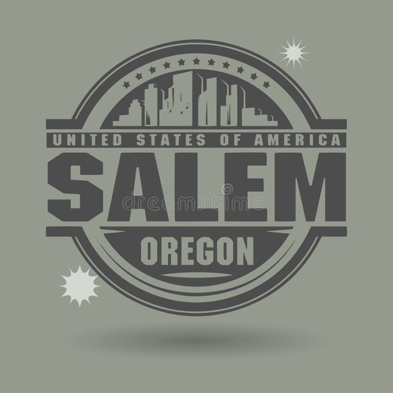 Salem, Oregon - Cityscape with White Abstract Line Corner Curve Modern ...