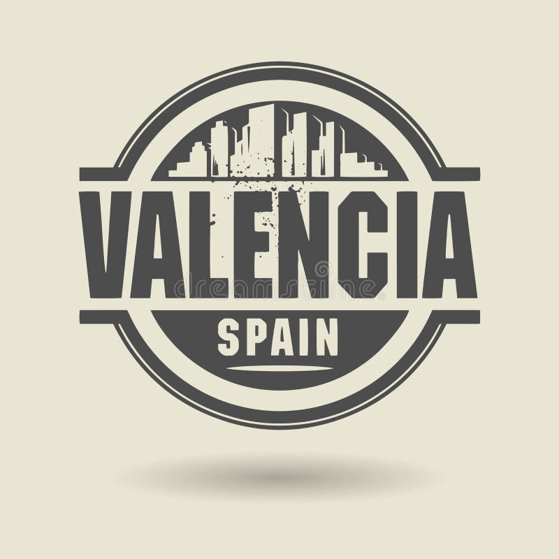 Stamp or Label with Text Valencia, Spain Inside Stock Vector ...