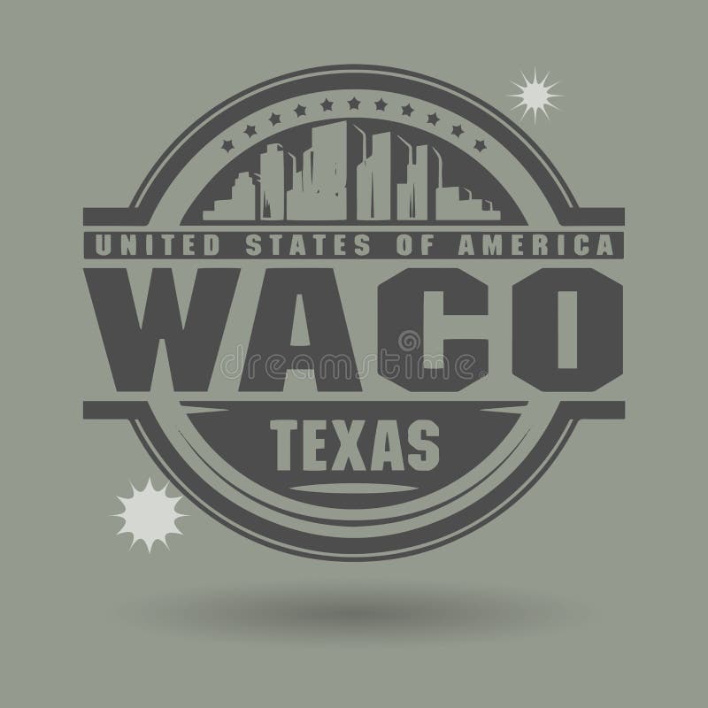 Stamp or Label with Text Waco, Texas Inside Stock Vector - Illustration ...