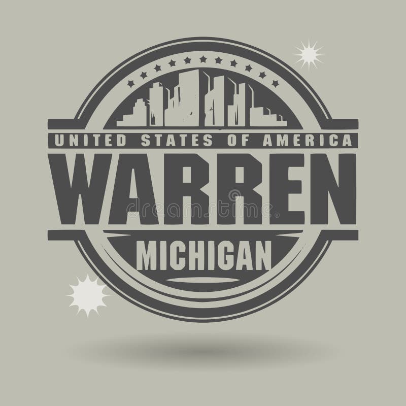Stamp or Label with Text Warren, Michigan Inside Stock Vector ...