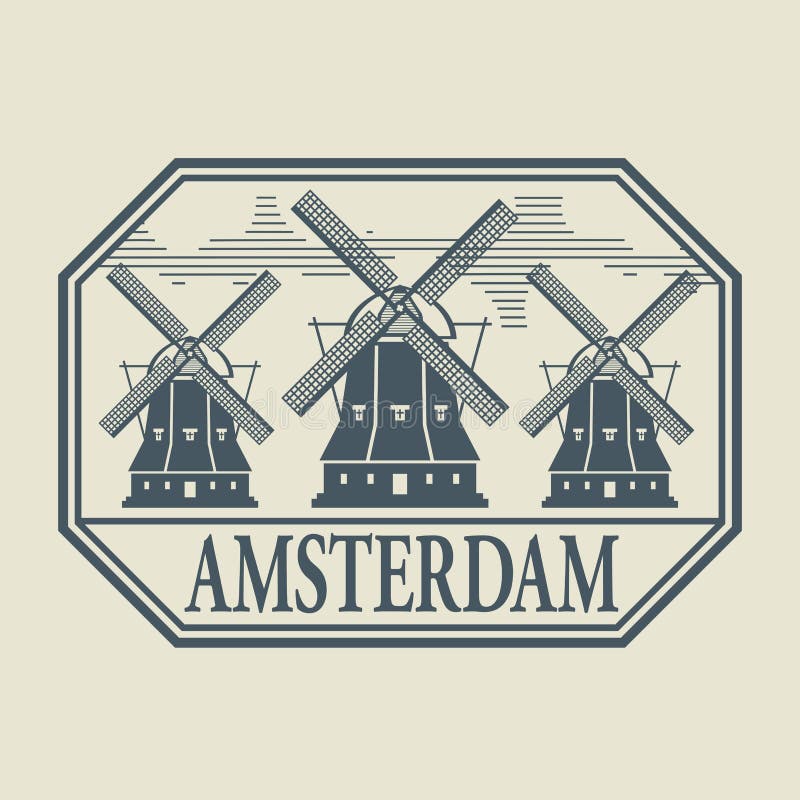 Stamp or Label with Word Amsterdam Inside Stock Vector - Illustration ...