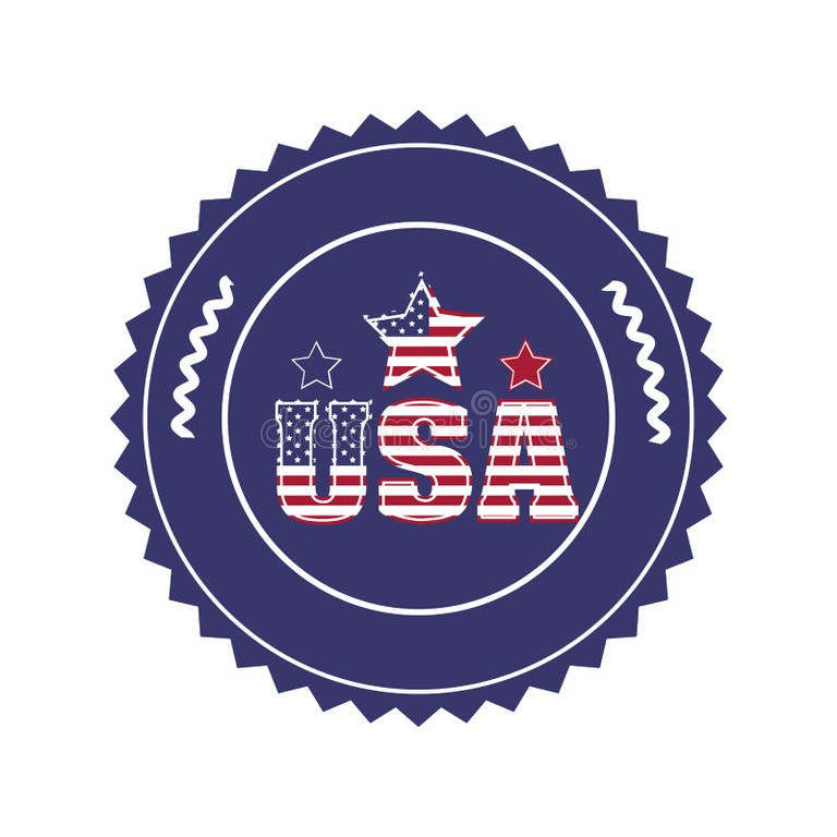 Stamp with Letters U S a and Star in Round Frame Stock Illustration ...